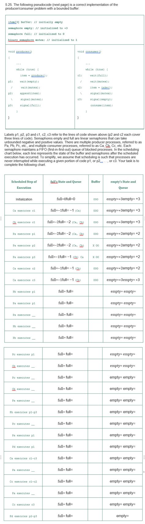 Solved 525 The Following Pseudocode Next Page Is A