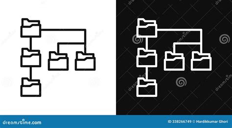 Folder Tree Icon Set Directory Structure Vector Symbol Data Sub