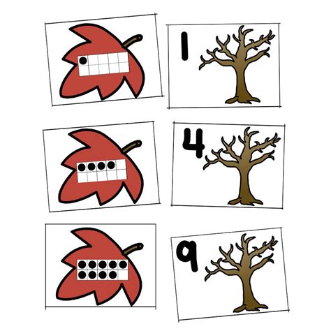 Fall Ten Frame Matching Game Science Of Reading Formula