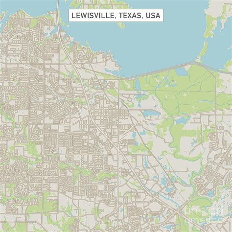 Lewisville Texas Us City Street Map Digital Art By Frank Ramspott Pixels