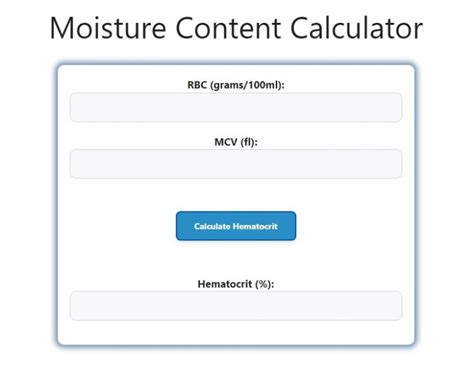 Moisture Content Calculator Savvy Calculator