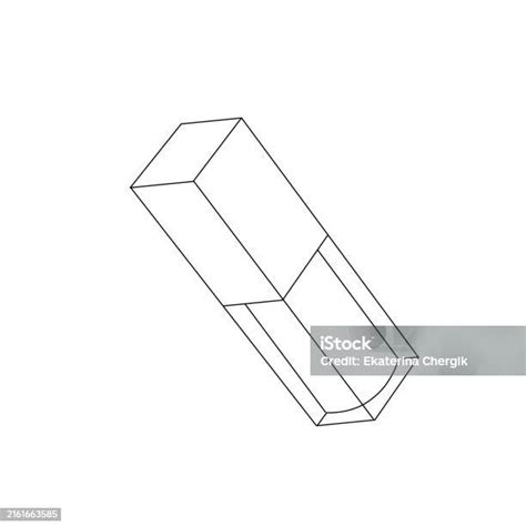 립스틱 또는 간단한 모양의 액체 그림자를 위한 삼색 용기 아이콘 디자인 벡터 일러스트 레이 션에 대 한 윤곽 그리기 스케치 0명에 대한 스톡 벡터 아트 및 기타 이미지