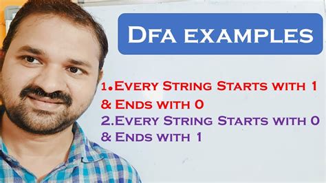 Dfa Examples 17 And 18 Set Of All Strings Starts With 1 And Ends With 0 Starts With A And Ends
