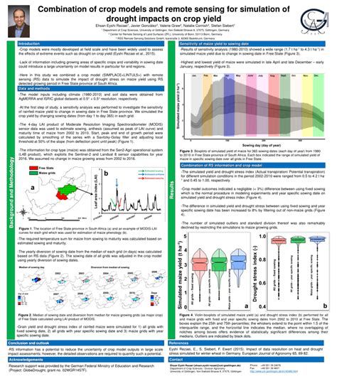 Pdf Combination Of Crop Models And Remote Sensing For Simulation Of Drought Impacts On Crop Yield