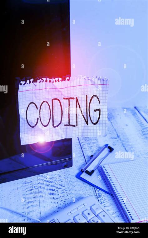 Handwriting Text Coding Conceptual Photo Assigning Code To Something