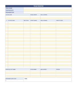 Best Class Roster Template RedlineSP