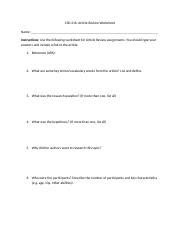 CSD 216 Article Review Worksheet 1 Docx CSD 216 Article Review