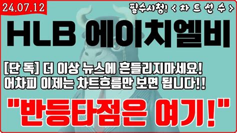 Hlb 에이치엘비 뉴스에 더 이상 흔들릴 필요없다 차트흐름만 기억하세요 반등은 여기서 Fda 에이치엘비 Hlb