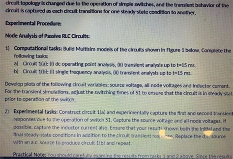 for a c circuit analysis the following circuit