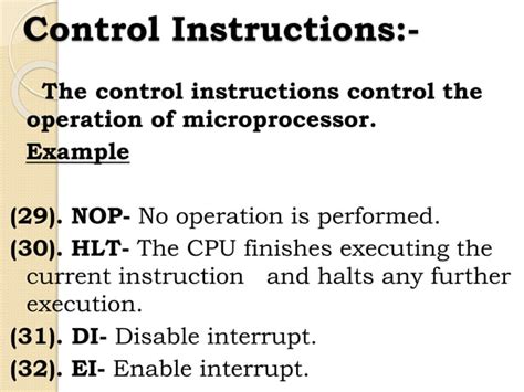 Instruction Set Of 8085 Microprocessor Pptx