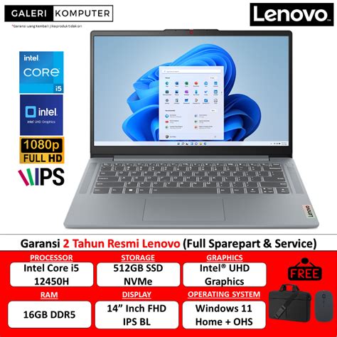 Jual Laptop Lenovo Ideapad Slim I Intel I H Gb Gb Ssd Fhd Ips Windows Ohs