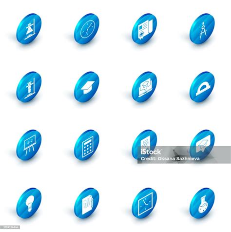 시계 설정 인증서 템플릿 그림 나침반 불에 유리 시험관 플라스크 칠판 졸업 모자 각도 측정을위한 각도기 그리드 및 화면 노트북 아이콘 벡터 0명에 대한 스톡 벡터 아트 및