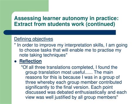 Ppt Can Learner Autonomy Be Assessed Powerpoint Presentation Free