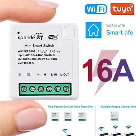 1pc 3pcs 16a Dual Control Switch Modifier Mini Smart Wifi Diy Switch Supports 2 Way Control