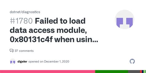 Failed To Load Data Access Module 0x80131c4f When Using Dotnet Dump