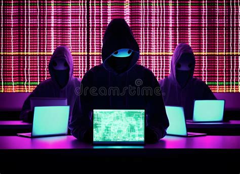 Modernized Hacker With Hoodie Concept Of Hacker Group Organization Or