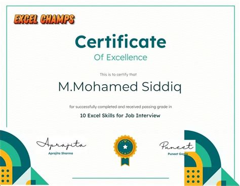 Mohamed Siddiq M On Linkedin Excel