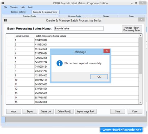 Export Barcode Values List With Designing View HowToBarcode