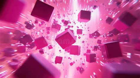 A 3d Render Of Pink Cubes Exploding In A Pink Space Stock Illustration A 3d Render Of Pink Cubes Exploding In A Pink Space Stock Illustration