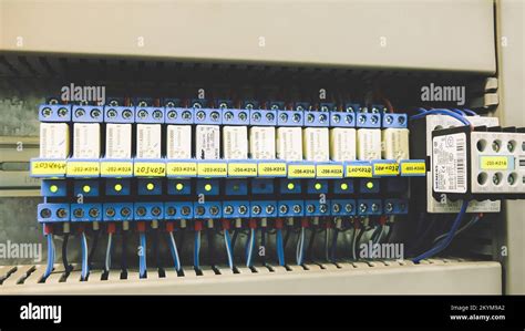 PLC Control Panel With Wiring Stock Photo Alamy