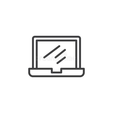 Laptop Computer Outline Icon Stock Vector Illustration Of Computer Design