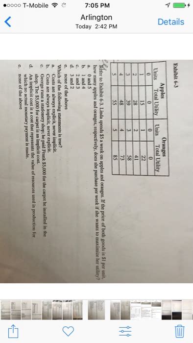 Solved Exhibit 6 3 2 1 Units Total Utility Units Total Chegg Com