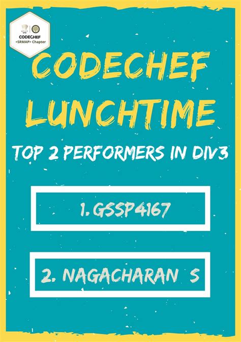 Codechef Lunchtime Competitive Coding Problems Algorithms