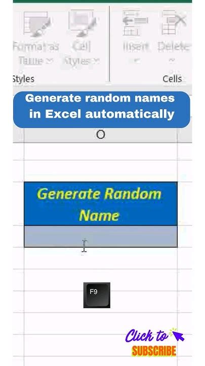 Generate Random Name Exceltips Exceltricks Youtube