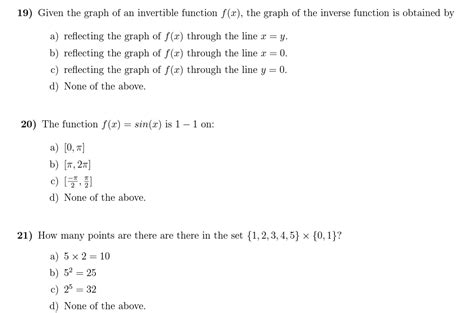 solved 19 given the graph of an invertible function f x
