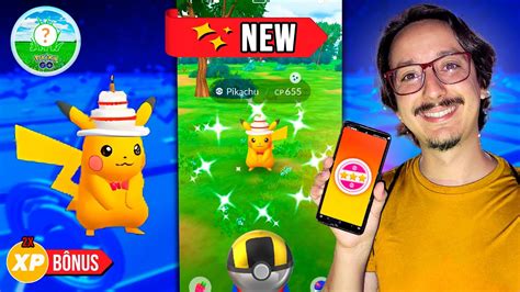 Live Irl Pikachu De Chapéu Shiny Agora Dobro De Xp Na Captura Hora