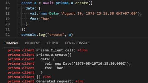 query engine logs different prisma client query than i actually