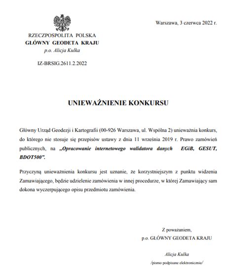 Waldemar Izdebski Konkursy Na Walidator Danych EGiB GESUT BDOT500 I
