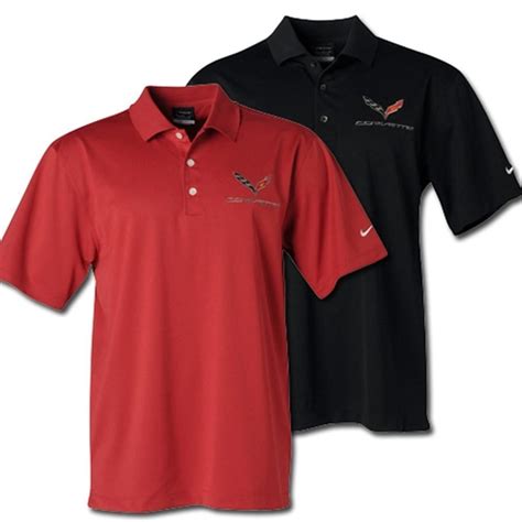 C7 Corvette Polo Mens Nike Performance Polo Black White Or Pro R