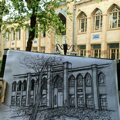 کروکی دارالفنون برداشت از بناهای تاریخی Art Studios Architect Save