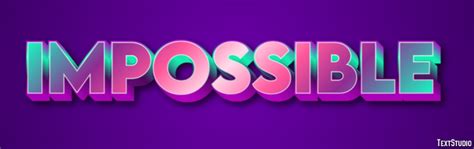 Impossible Purple Green And Pink 3d Text Effect Generator