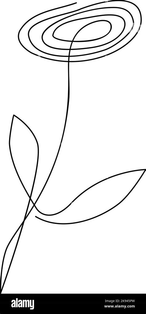 Flower Rose Vector One Line Art Logo Minimalist Contour Drawing