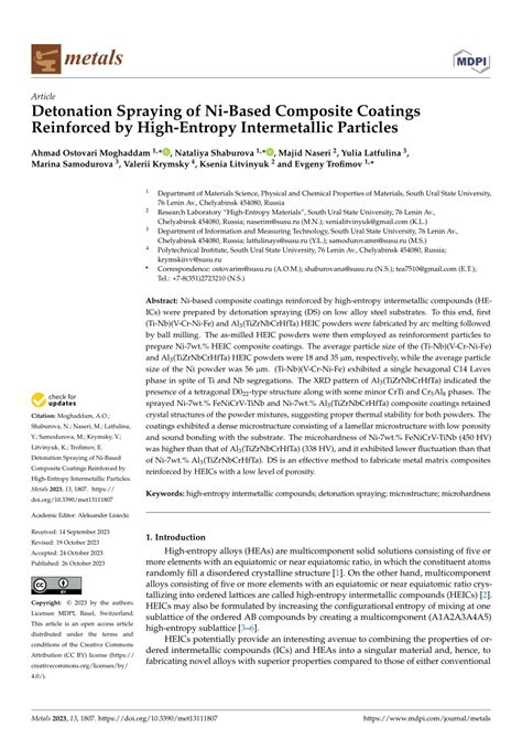 Pdf Detonation Spraying Of Ni Based Composite Coatings Reinforced By