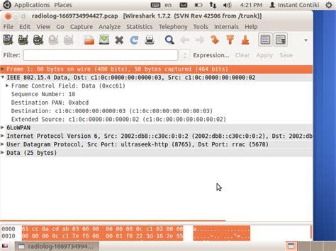 udp source port and udp destination port examined using wireshark from