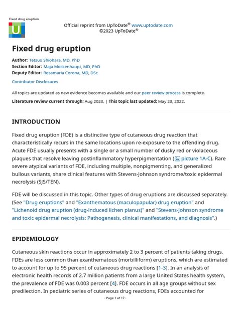 Fixed Drug Eruption Pdf Medicine Immunology