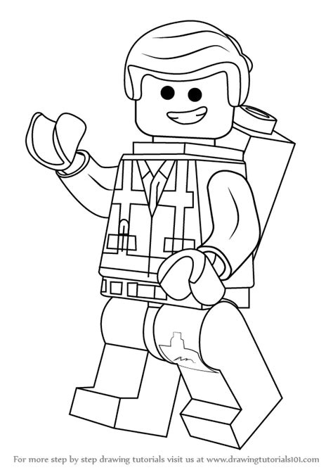 How To Draw Emmet Brickowski From The Lego Movie The Lego Movie Step By Step