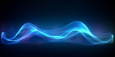 Premium Photo Abstract Particle Wave Blue Color Wave Flowing Particles