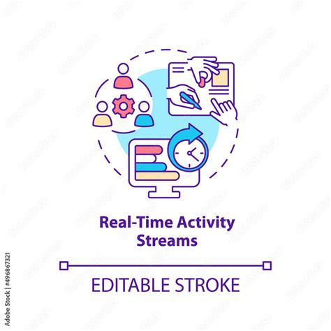 Real Time Activity Streams Concept Icon Feature Of Online Workplace Abstract Idea Thin Line