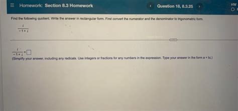 solved lon find the quotient and write it in rectangular