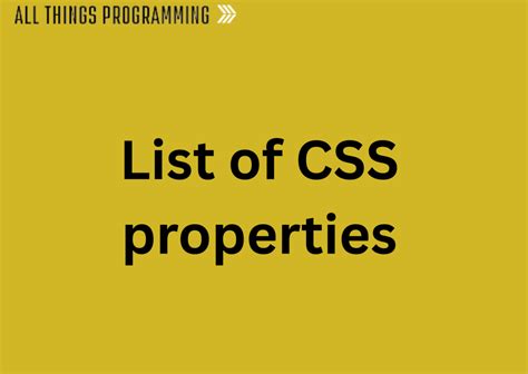 Css Syntax All Things Programming