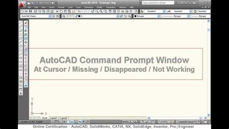 Autocad Command Prompt Windowcommand Line Missingdisappearednot Workingat Cursor Youtube