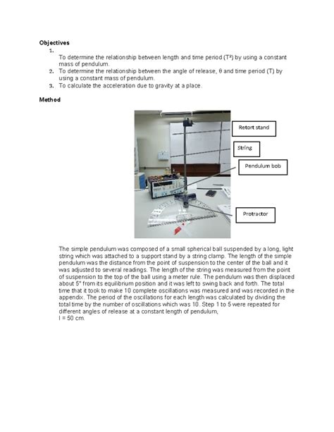 Objectives Method And Theory Exp 5 Objectives 1 To Determine The Relationship Between Length