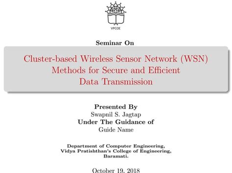 Cluster Based Wireless Sensor Network Wsn Methods For Secure And Efficient Data Transmission Pdf