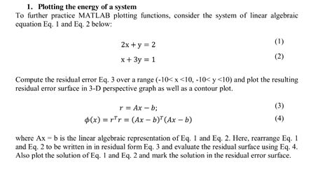 1 Di 1 Plotting The Energy Of A System To Further