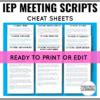 IEP Meeting Scripts Cheat Sheets Positively Learning