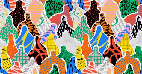 다채롭고 다양한 사람들이 추상 미술 이음매 없는 패턴을 붐빕니다 다민족 공동체 큰 문화 다양성 그룹 배경 그림은 현대 콜라주 그림 스타일로 그려져 있다 벡터